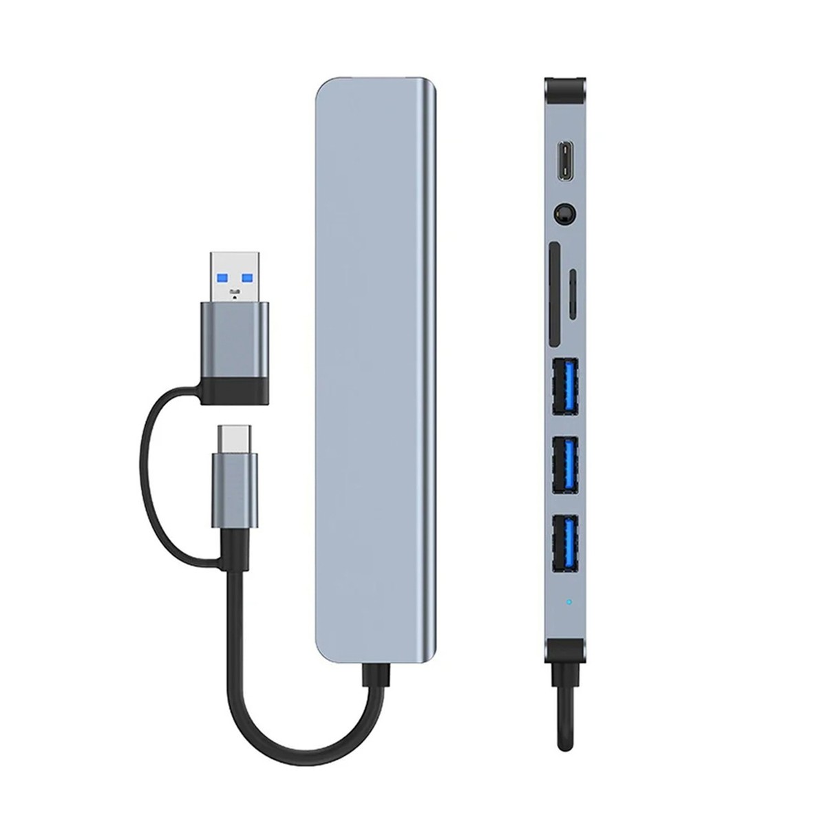 Hub Multipuertos Usb Tipo USB Y C 8 Puertosen 1 Adaptador Usb ...